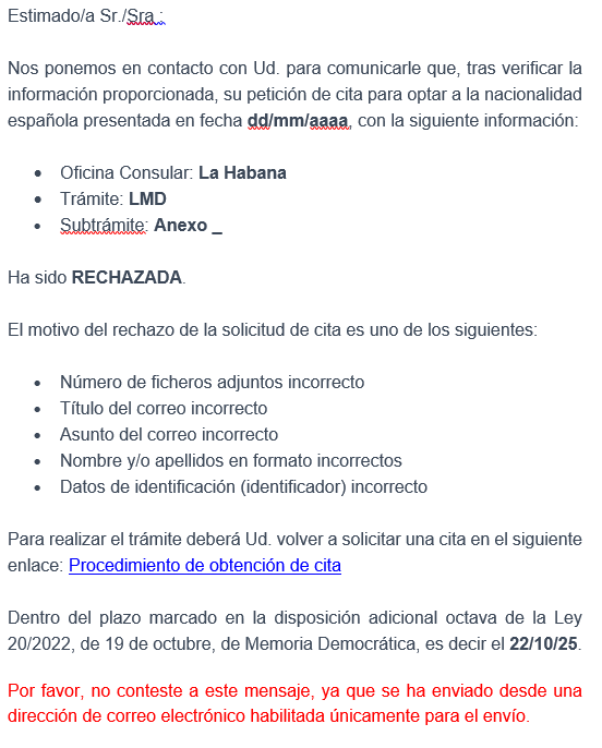 Puntualizaciones sobre el justificante de solicitud de cita de nacionalidad por LMD (II)